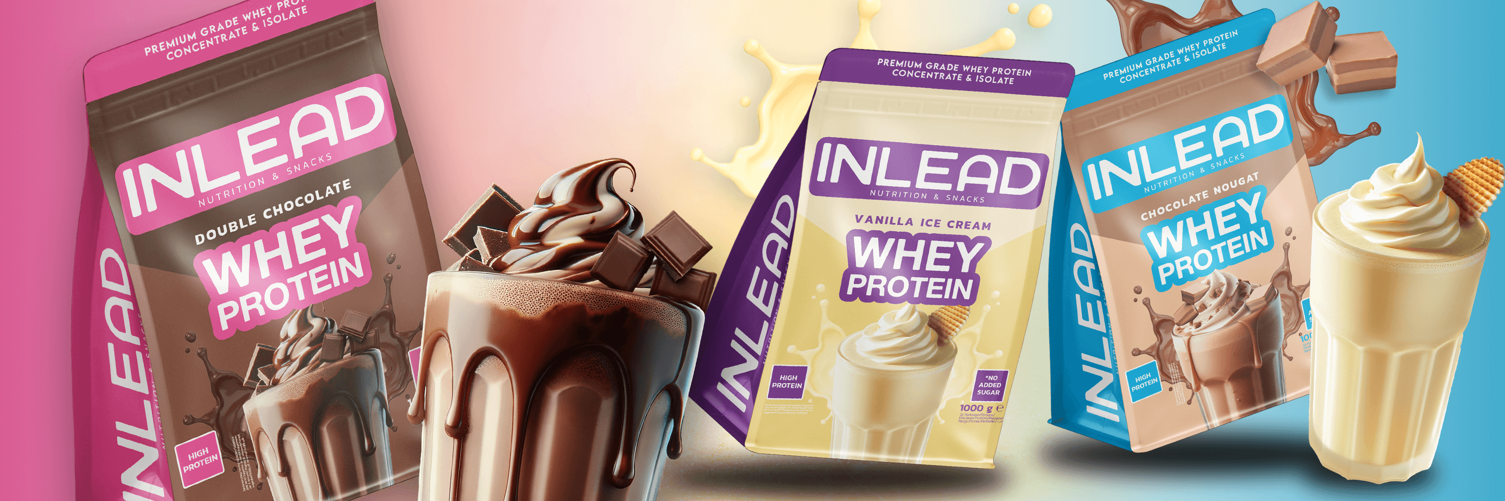 Inlead Whey Protein 1000g Double Chocolate, 35,95